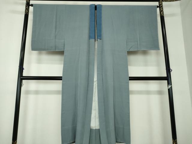 平和屋着物●男性　長襦袢　無双仕立て　藍鼠色　正絹　逸品　DABA1089ps