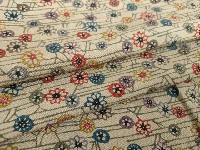 平和屋着物●上質な小紋　型染　横段花文　正絹　逸品　DABA1102ps