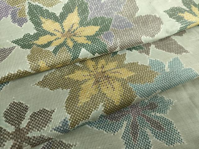 平和屋着物●本場大島紬　7マルキ　総絣　葉尽くし　正絹　逸品　DABA1104ps