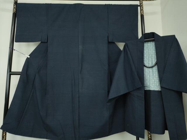 平和屋着物●男性　紬　アンサンブル　80亀甲　総詰め　正絹　逸品　DABA1163ps