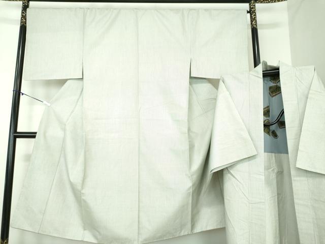 平和屋着物●男性　本場大島紬　白大島　アンサンブル　格子　正絹　逸品　DABA1164ps