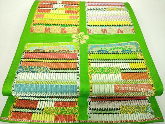 平和屋着物●西陣　六通柄　本袋帯　龍村平蔵柄　大袖縅毛錦　金銀糸　証紙付き　正絹　逸品　DABA1203ps