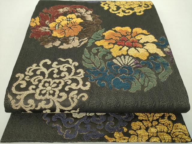 平和屋着物●六通柄袋帯　唐織富貴唐草文　金糸　正絹　逸品　未使用　DABA1219ps