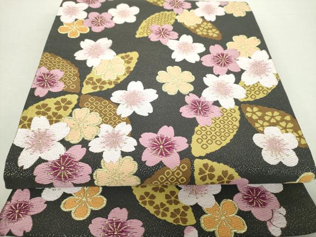 平和屋着物●島田順子　JUNKO SHIMADA　フランス芸術文化勲章受賞　六通柄袋帯　唐織　舞桜　金糸　正絹　逸品　未使用　DABA1233ps
