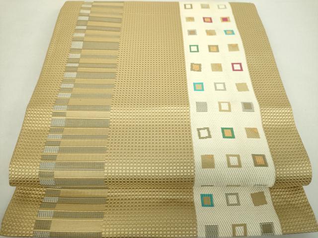 平和屋着物●本場筑前博多織　八寸名古屋帯　間道　金糸　正絹　逸品　DABA1246ps