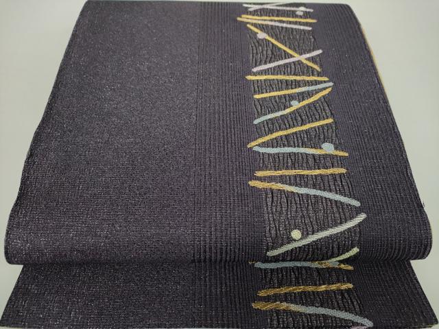 平和屋着物●世界的友禅作家　千地泰弘　両面　六通柄袋帯　霞間道　金銀糸　正絹　逸品　DABA1258ps