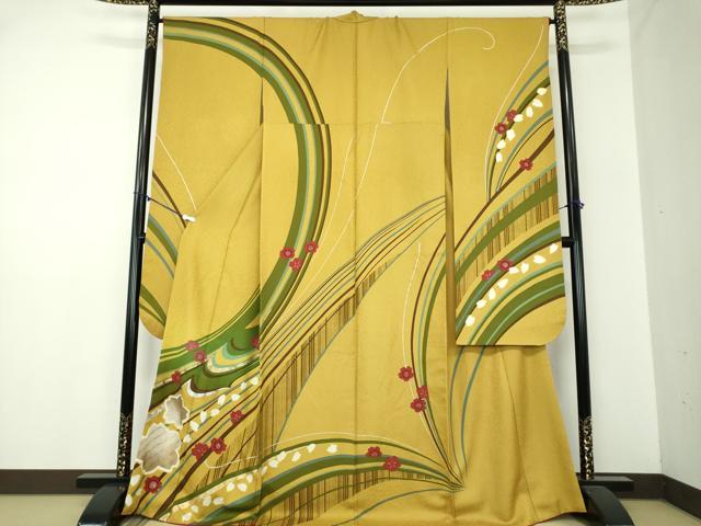 平和屋着物●豪華振袖　絞り　舞桜　金銀彩　正絹　逸品　DABA1398ps