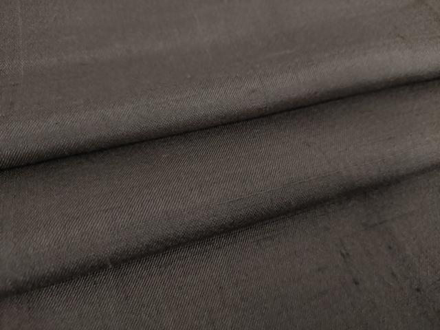 平和屋着物●上質な紬　色無地　紫黒色　正絹　逸品　DABA1414ps