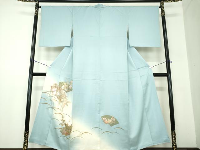 平和屋着物●金彩友禅　卓越技能者・名工・和田光正　訪問着　地紙花文　暈し染め　金銀彩　正絹　逸品　DABA1424ps