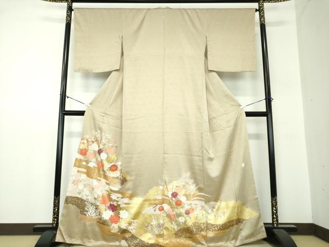 平和屋着物●豪華色留袖　駒刺繍　正倉院宝物名物裂　金彩　反端付き　正絹　逸品　未使用　DABA1464ps