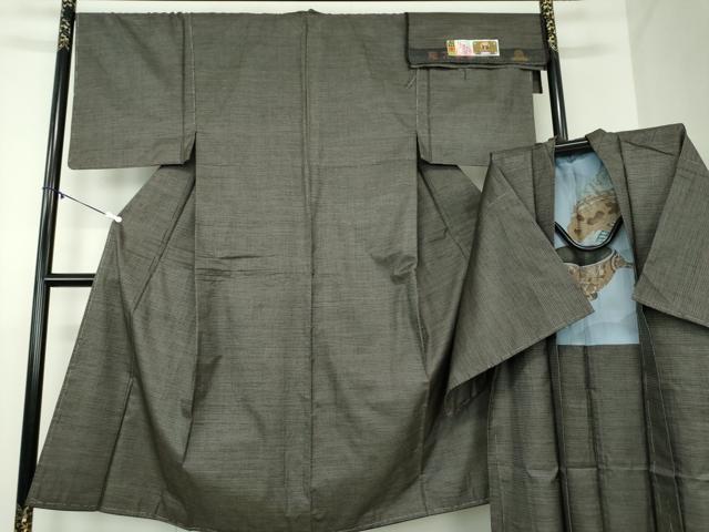 平和屋着物●男性　本場大島紬　アンサンブル　長羽織　100亀甲　総詰め　証紙付き　正絹　逸品　未使用　DABA1503ps