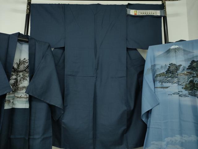 平和屋着物●男性 本場大島紬 アンサンブル・長襦袢(無双仕立て)セット 伝統的手加工品 100亀甲 総詰 証紙付 正絹 逸品 未使用 DABA1506ps