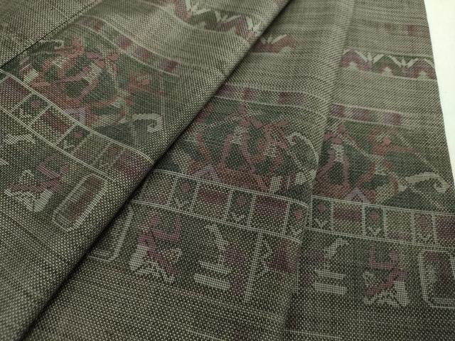 平和屋着物●本場大島紬　9マルキ　コプト文様　正絹　逸品　DABA1511ps