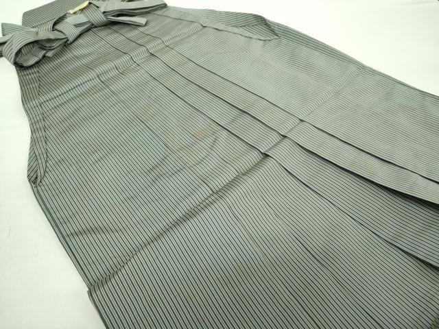 平和屋着物●男性　馬乗袴　縞　正絹　逸品　DABA1568ps