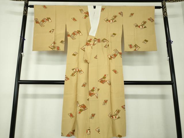 平和屋着物●上質な長襦袢　無双仕立て　花札　金彩　正絹　逸品　DABA1603ps