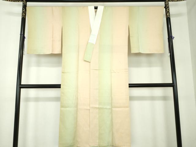 平和屋着物●上質な長襦袢　袷　鱗地紋　暈し染め　正絹　逸品　未使用　DABA1606ps