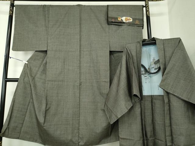 平和屋着物●男性　本場大島紬　アンサンブル　長羽織　100亀甲　総詰め　安田光治作　証紙付き　正絹　逸品　未使用　DABA1621ps