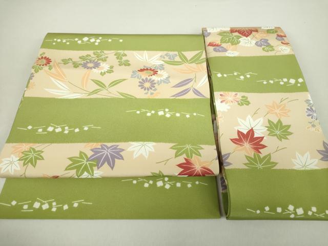 平和屋着物●つけ帯　楓花文　正絹　逸品　未使用　DABA1630ps