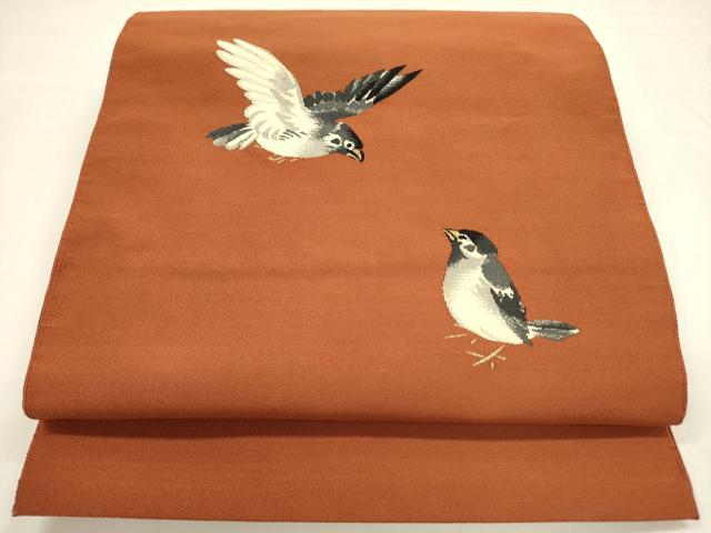 平和屋着物●八寸名古屋帯　飛鳥文　金糸　正絹　逸品　DABA6002op