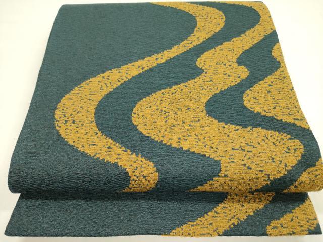 平和屋着物▽六通柄袋帯　スリーシーズン　春夏秋　流水文　正絹　逸品　DABA6025op