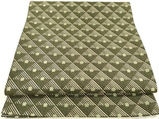平和屋着物●全通柄袋帯　唐織　鱗文　正絹　逸品　DABA6062op