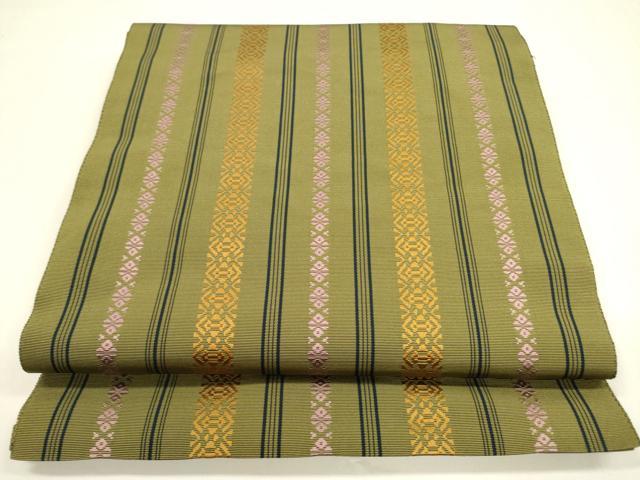 平和屋着物●本場筑前博多織　八寸名古屋帯　献上　正絹　逸品　DABA6086op