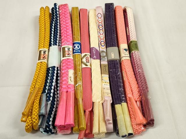 平和屋着物●和装小物　帯締め10本セット　手組紐　組紐　やくよけ　そごう百貨店扱い　全て正絹　逸品　未使用　DABA7008zzz