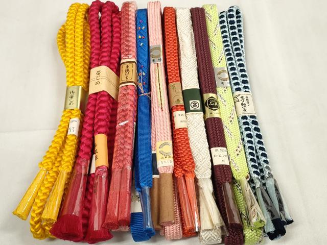 平和屋着物●和装小物　帯締め10本セット　手組紐　手組み　金糸　高島屋扱い　全て正絹　逸品　未使用　DABA7010zzz