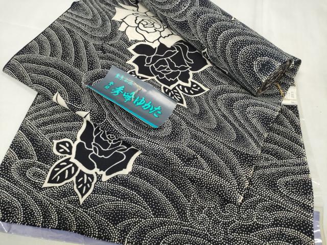 平和屋着物∴夏物　浴衣　反物　着尺　東京本染　秀峰浴衣　薔薇　バラ　綿　逸品　未使用　DABA7040zzz