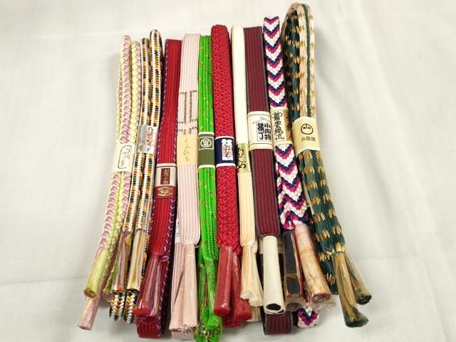 平和屋着物●和装小物　帯締め10本セット　豊縄流　組紐　高麗組　金糸　小田急・松坂屋扱い　全て正絹　逸品　未使用　DABA7061zzz