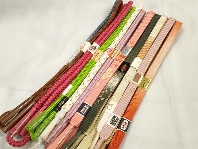 平和屋着物●和装小物　帯締め10本セット　礼装用　手組紐　高麗組　堅牢染　金糸　全て正絹　逸品　未使用　DABA7063zzz