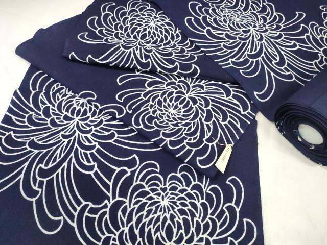 平和屋着物∴夏物　浴衣　反物　着尺　乱菊　綿　逸品　未使用　DABA7111zzz