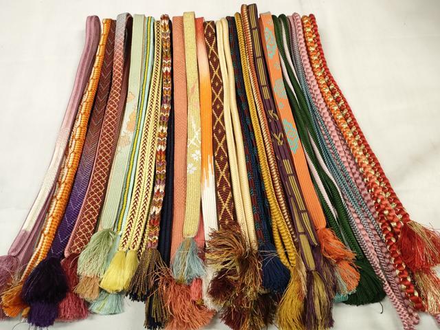 平和屋着物●和装小物　帯締め20本セット　高麗組　笹浪組　冠組　唐組　角八つ組　奈良組　金糸　逸品　DABA7174zzz