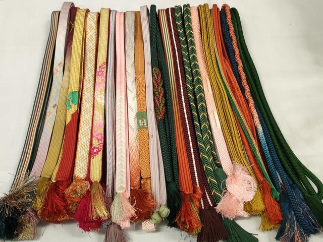 平和屋着物●和装小物　帯締め20本セット　手組紐　高麗組　笹浪組　冠組　鎌倉組　奈良組　鴨川組　金糸　逸品　DABA7176zzz