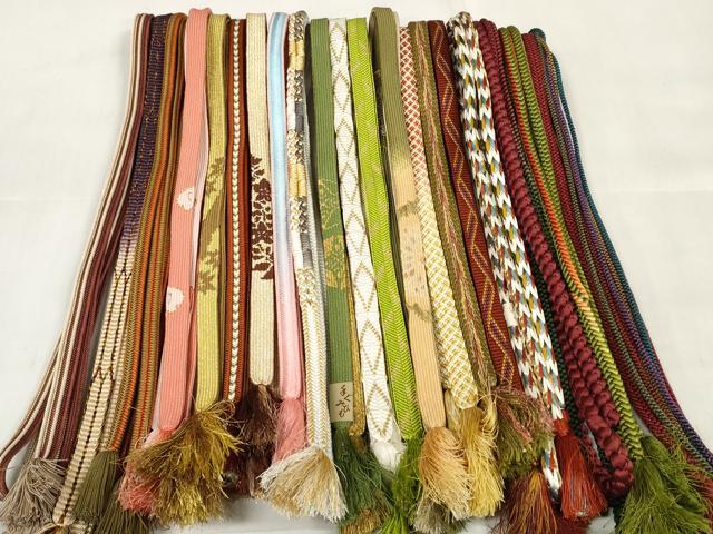 平和屋着物●和装小物　帯締め20本セット　手組紐　高麗組　唐組　笹浪組　冠組　金糸　逸品　DABA7180zzz