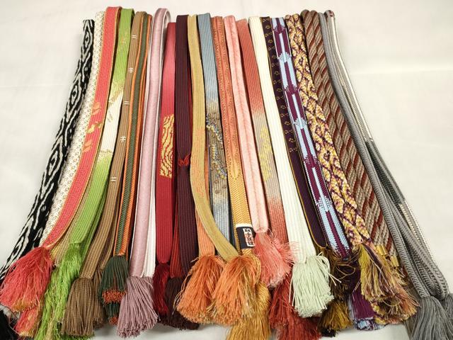 平和屋着物●和装小物　帯締め20本セット　手組紐　高麗組　笹浪組　冠組　金銀糸　逸品　DABA7183zzz