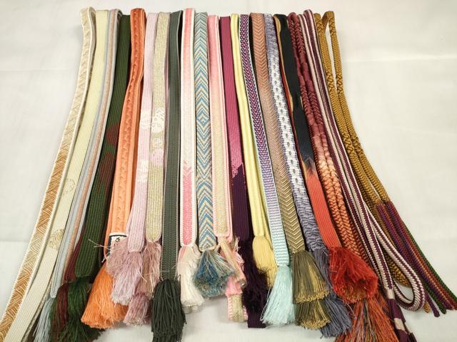 平和屋着物●和装小物　帯締め20本セット　手組紐　高麗組　笹浪組　鴨川組　鎌倉組　金糸　逸品　DABA7184zzz