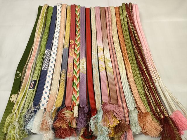 平和屋着物●和装小物　帯締め20本セット　手組紐　高麗組　笹浪組　鎌倉組　金糸　逸品　DABA7188zzz