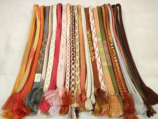 平和屋着物●和装小物　帯締め20本セット　手組　高麗組　亀甲組　冠組　奈良組　金糸　逸品　DABA7190zzz