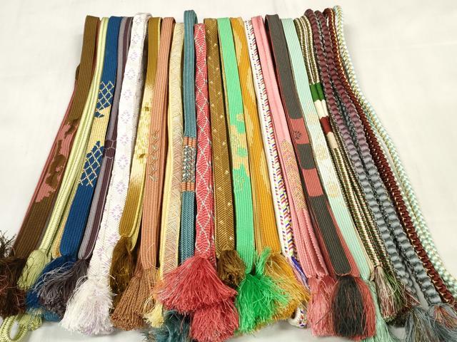 平和屋着物●和装小物　帯締め20本セット　高麗組　笹浪組　冠組　唐組　金銀糸　逸品　DABA7203zzz