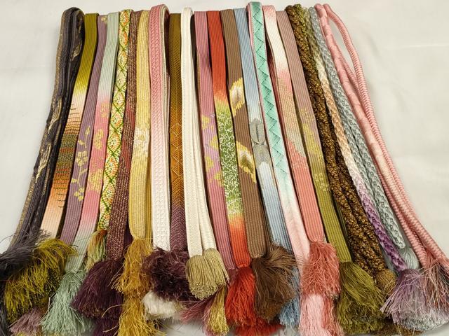 平和屋着物●和装小物　帯締め20本セット　高麗組　笹浪組　冠組　唐組　金糸　逸品　DABA7208zzz