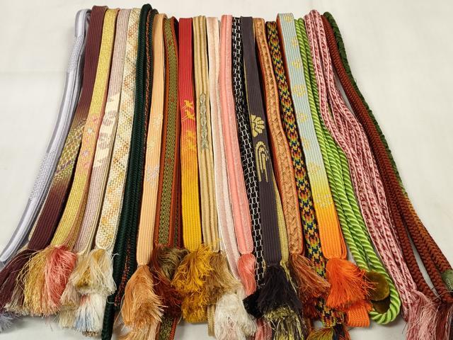 平和屋着物●和装小物　帯締め20本セット　高麗組　亀甲組　金糸　逸品　DABA7209zzz