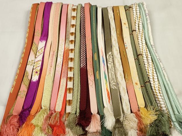 平和屋着物●和装小物　帯締め20本セット　高麗組　観世組　唐組　金糸　逸品　DABA7211zzz