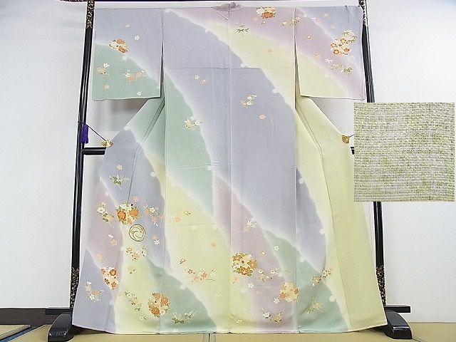 平和屋本店■極上　創業460年・千總　訪問着　駒刺繍　花丸文　暈し染め　金彩　松坂屋扱い　逸品　DZAA0577kh5