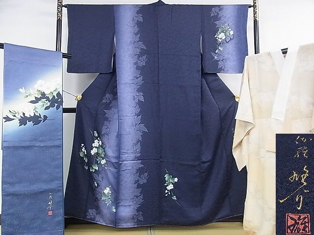 平和屋本店■極上 京の匠日展作家 丹下雄介 訪問着・長襦袢(無双仕立て)・袋帯セット  暈し染め 金彩 やまと誂製 逸品 未使用 DZAA0949kh4