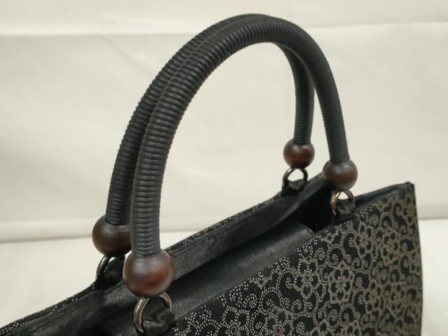 平和屋本店□和装小物 和装バッグ ハンドバッグ 印伝調 印伝風 花唐草文