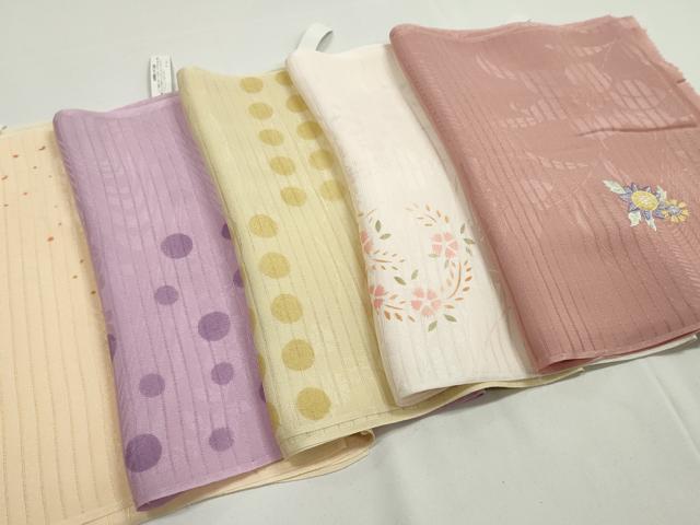 平和屋本店■夏物　和装小物　帯揚げ5枚　正絹　逸品　未使用　DZAA11140kh5