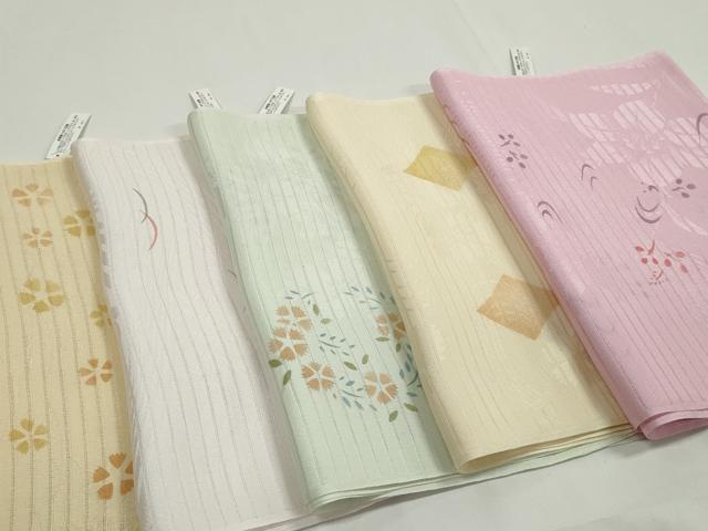 平和屋本店■夏物　和装小物　帯揚げ5枚　正絹　逸品　未使用　DZAA11143kh5