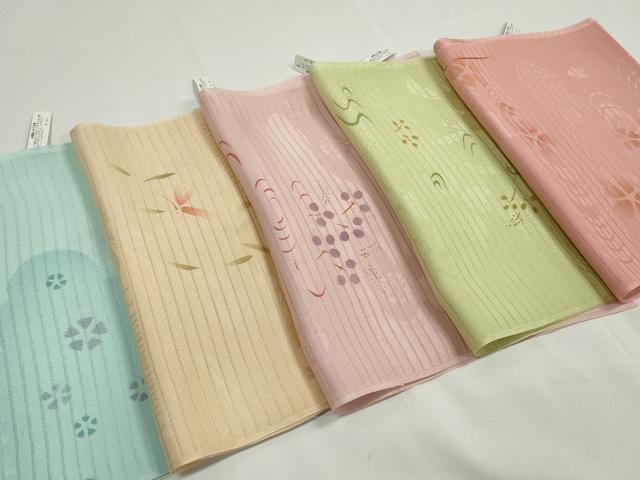 平和屋本店■夏物　和装小物　帯揚げ5枚　正絹　逸品　未使用　DZAA11151kh5