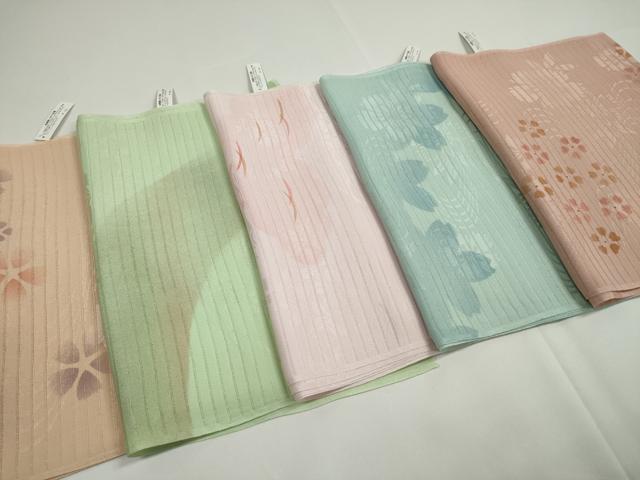 平和屋本店■夏物　和装小物　帯揚げ5枚　正絹　逸品　未使用　DZAA11153kh5
